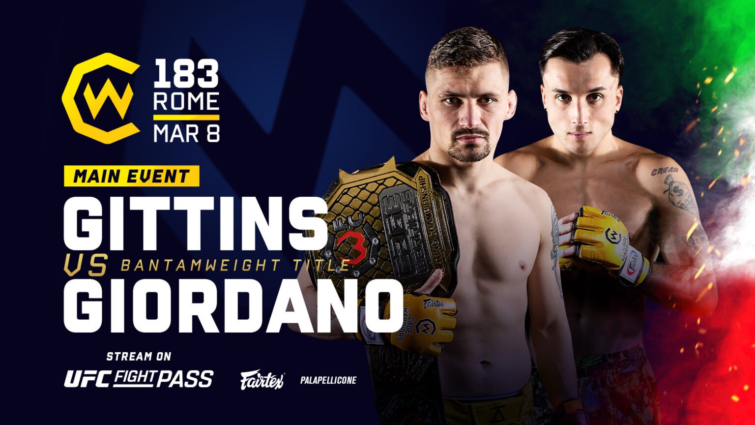 Cage Warriors 183: Rome – Italian MMA Showcase & Title Fights Live on ...